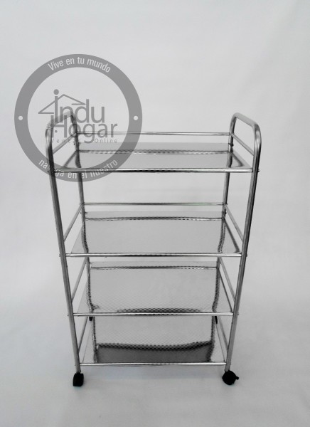 Mesa carro auxiliar desarmable en aluminio 4 servicios - Induhogar